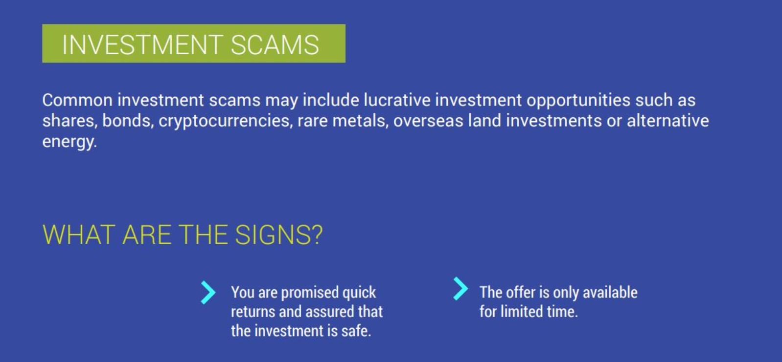 CYBERSCAMS: INVESTMENT SCAM - EBF